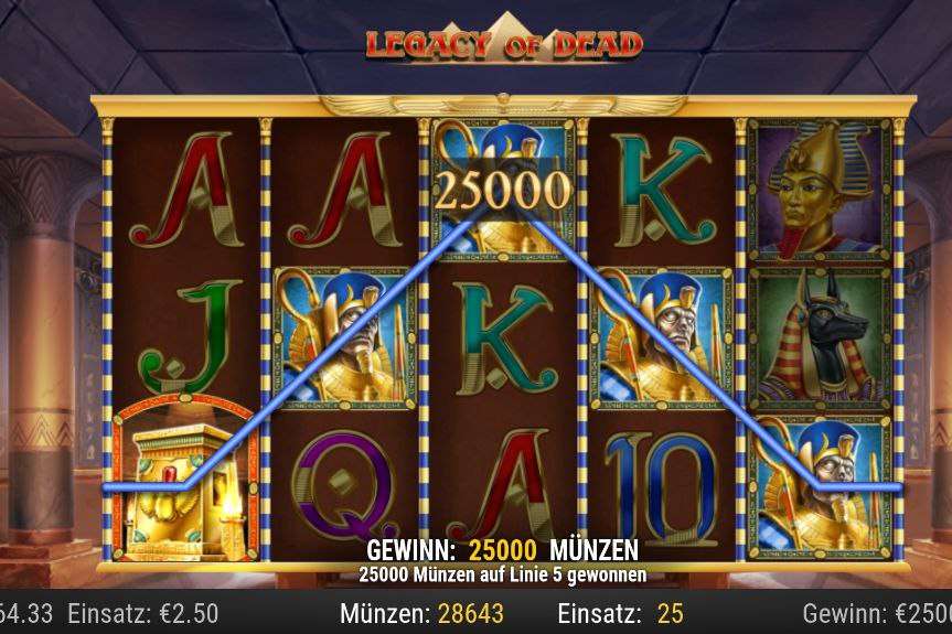 ICE bet Legacy of Dead Big Win: 2500 USD Jackpot + Winning Images